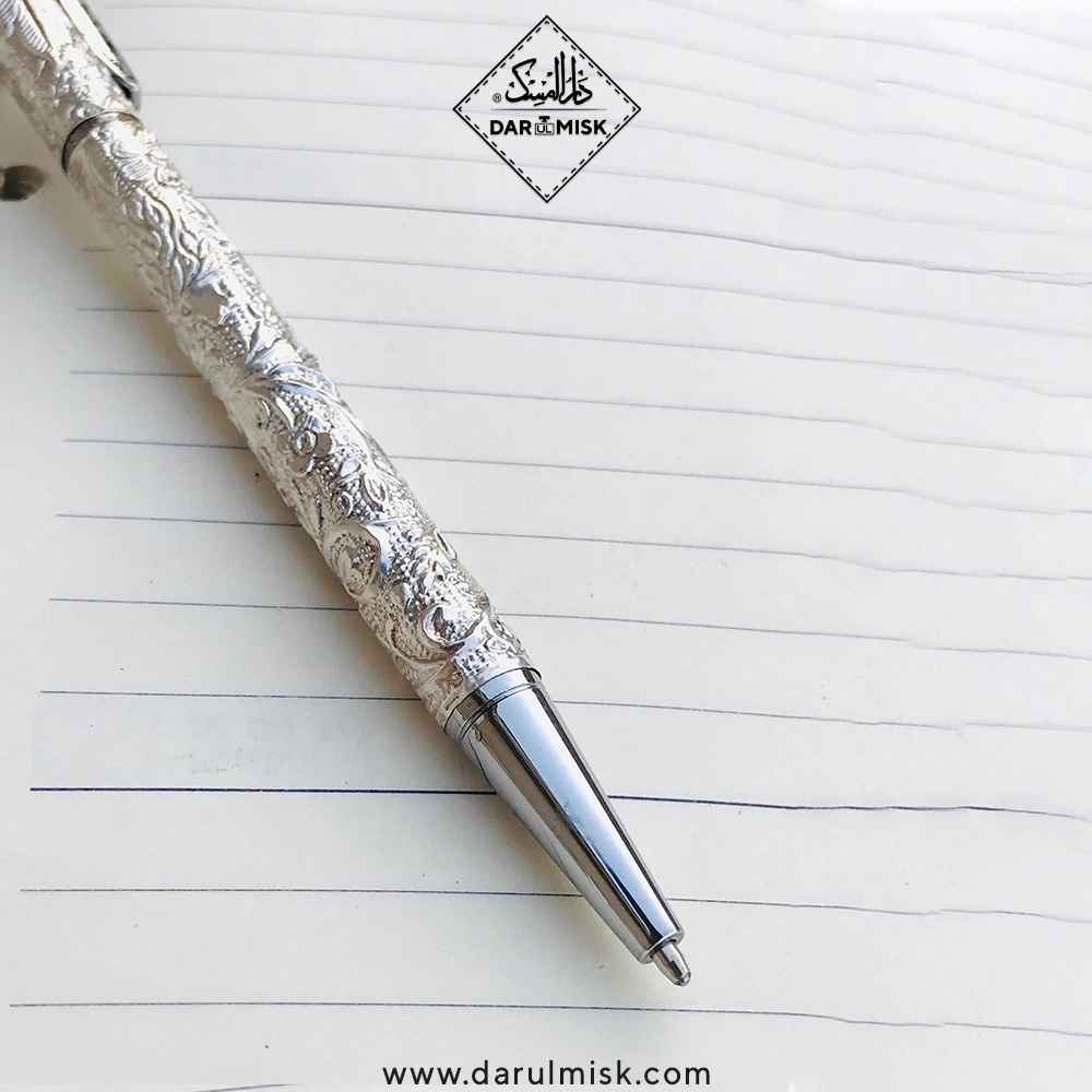 Buy King Silver Luxury Pen | Balpoint | Pure Silver (Chandi) – DAR UL MISK
